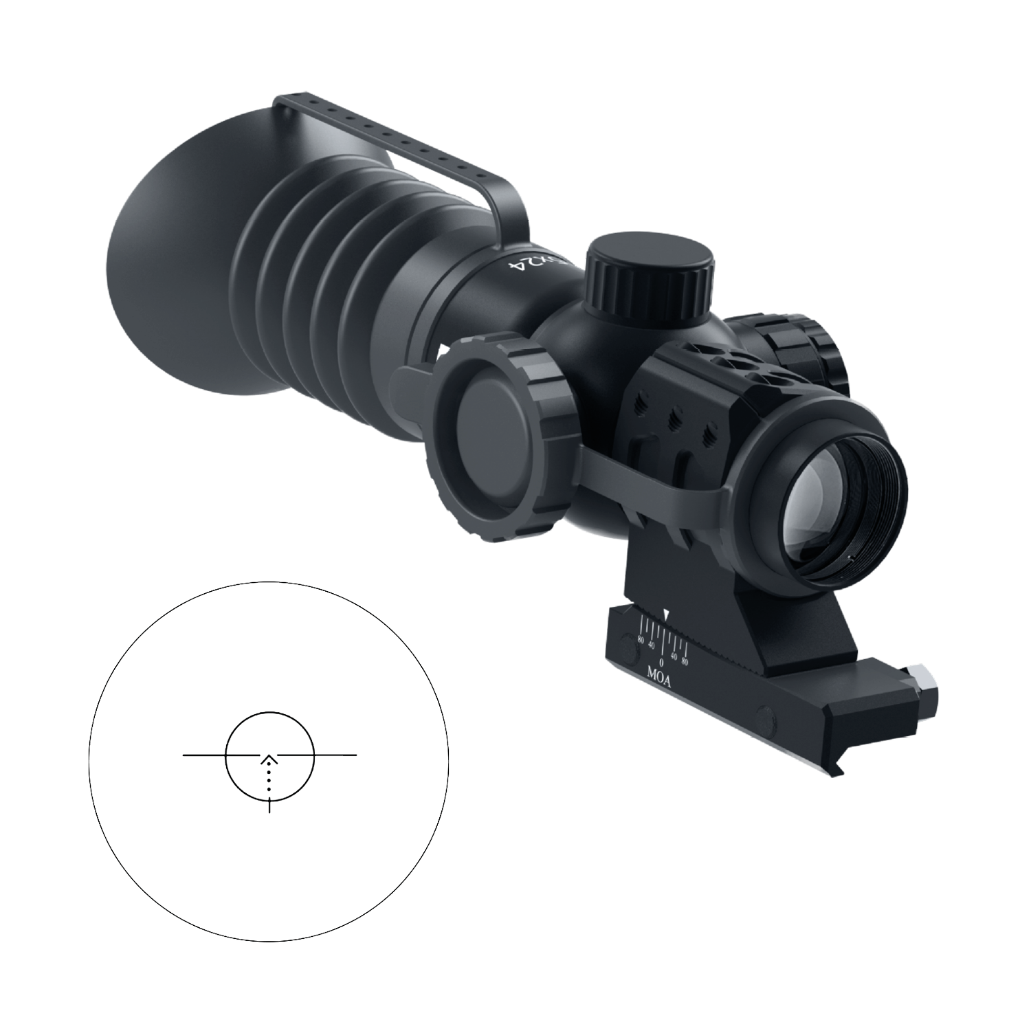 Immersive Optics -5x24 Prismatic Scope - MilDot Rapid w MOA Adjustable ...